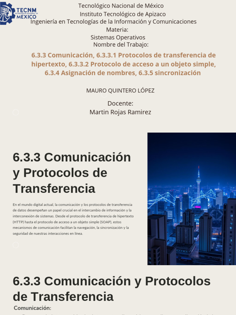 Protocolos de Comunicación y Transferencia | PDF | Jabón | sistema de ...