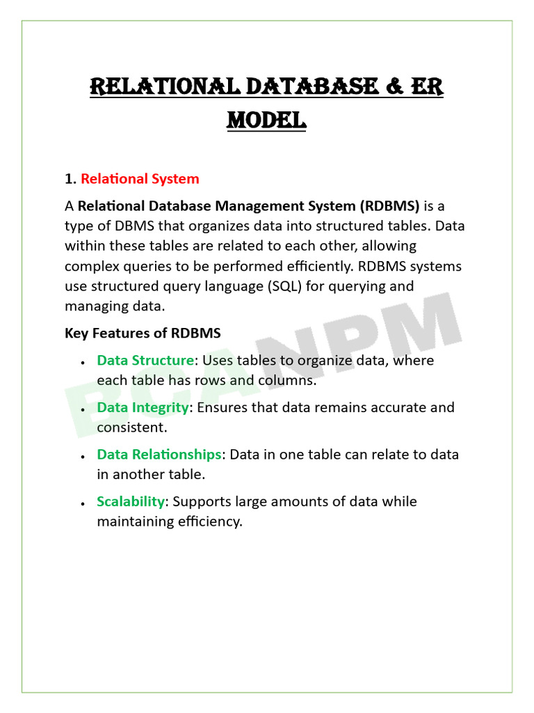 2-Relational Database & ER Model | PDF | Relational Database | Relational Model