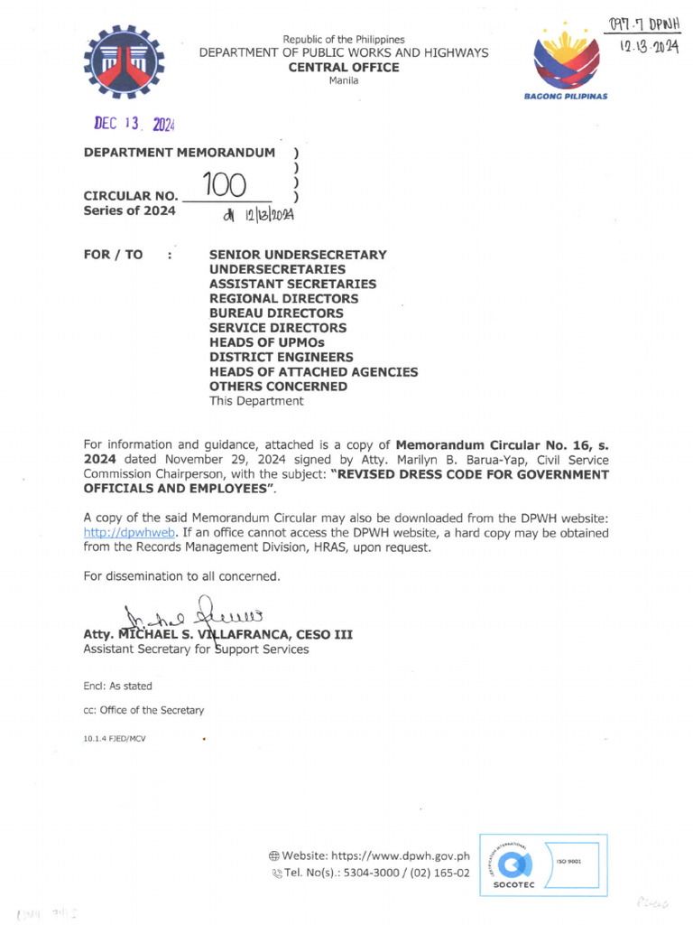 DMC - 100 - s2024 - REVISED DRESSED CODE 2025 | PDF