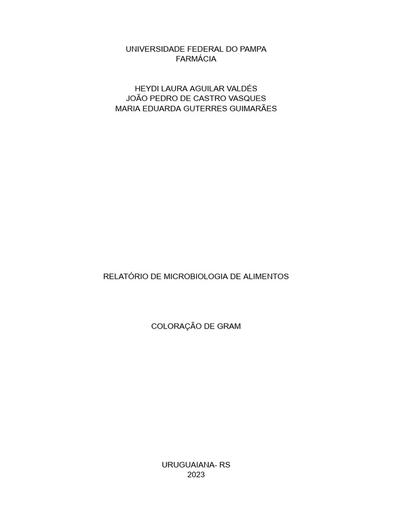 Teste de Coloração de Gram em Bactérias | PDF | Biologia