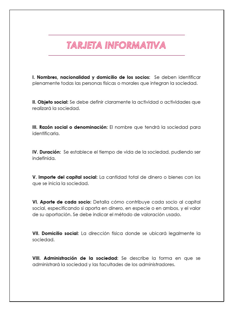 TARJETA INFORMATIVA | PDF