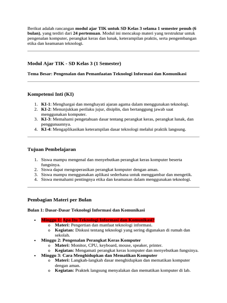 Modul Ajar Kelas 3 | PDF