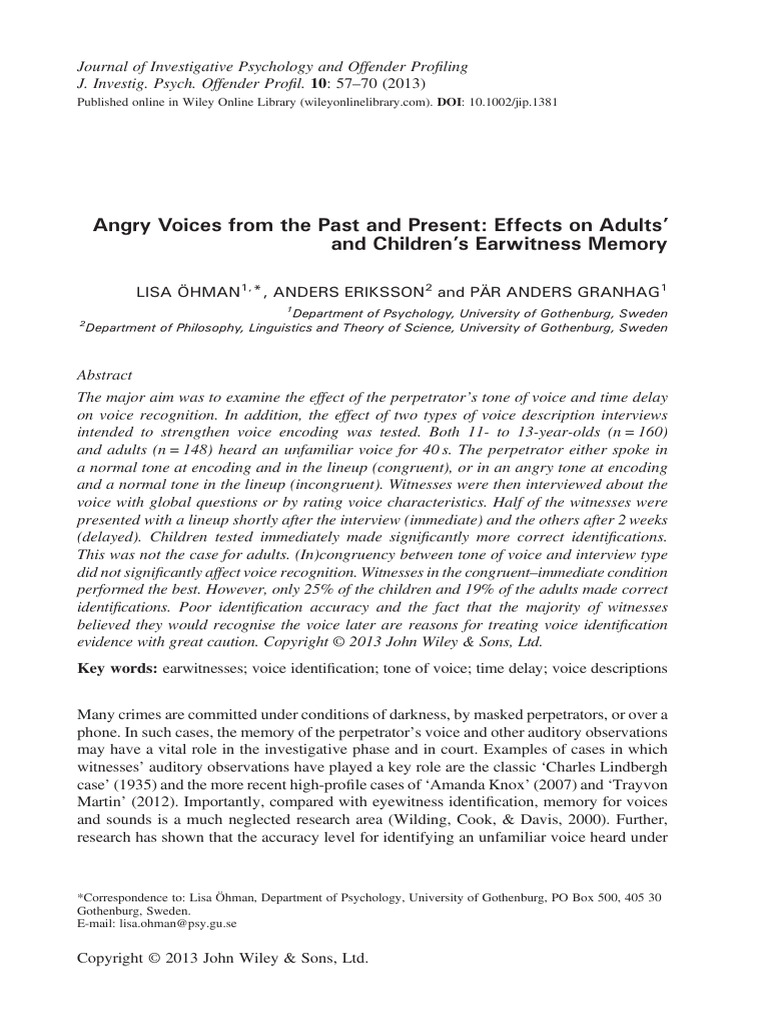 Angry Voices From The Past and Present Effects On Adults | PDF ...