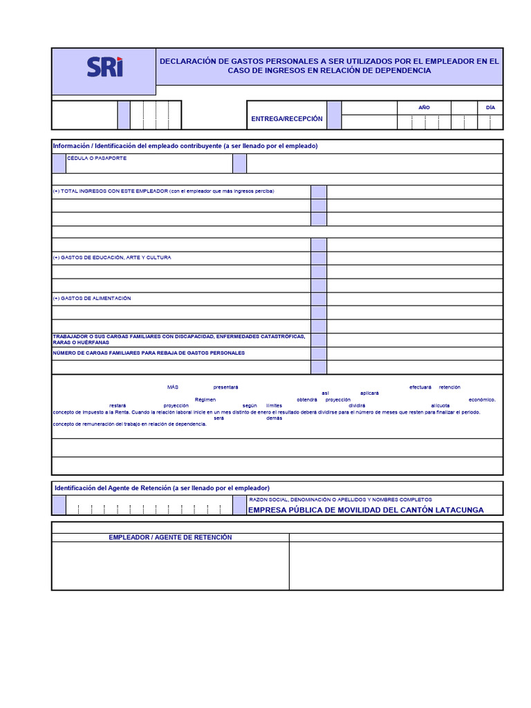 Formulario Sri - Gp 2025 Robayo | PDF | Impuesto sobre la renta | Impuestos