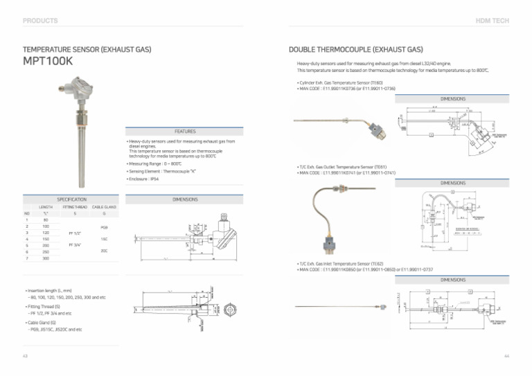 temerature Sensor MPT100K | PDF