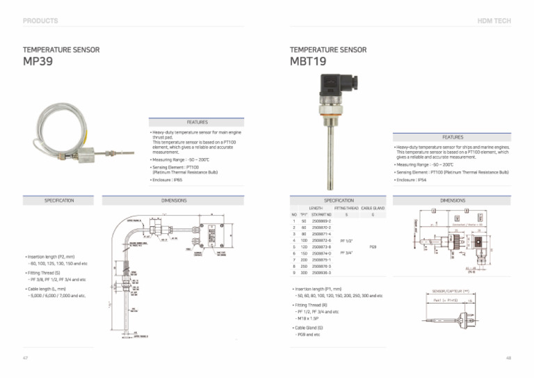 Temerature Sensor MP39 | PDF