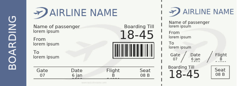 Plane Ticket Template 04 | PDF