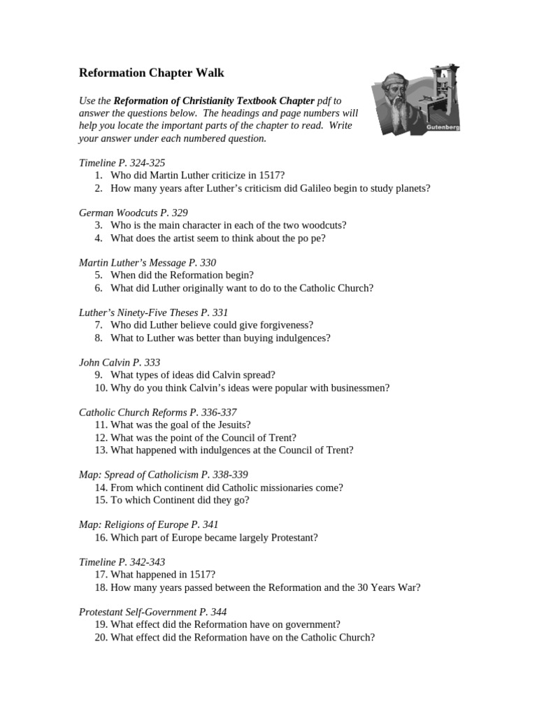 Reformation Chapter Walk | PDF
