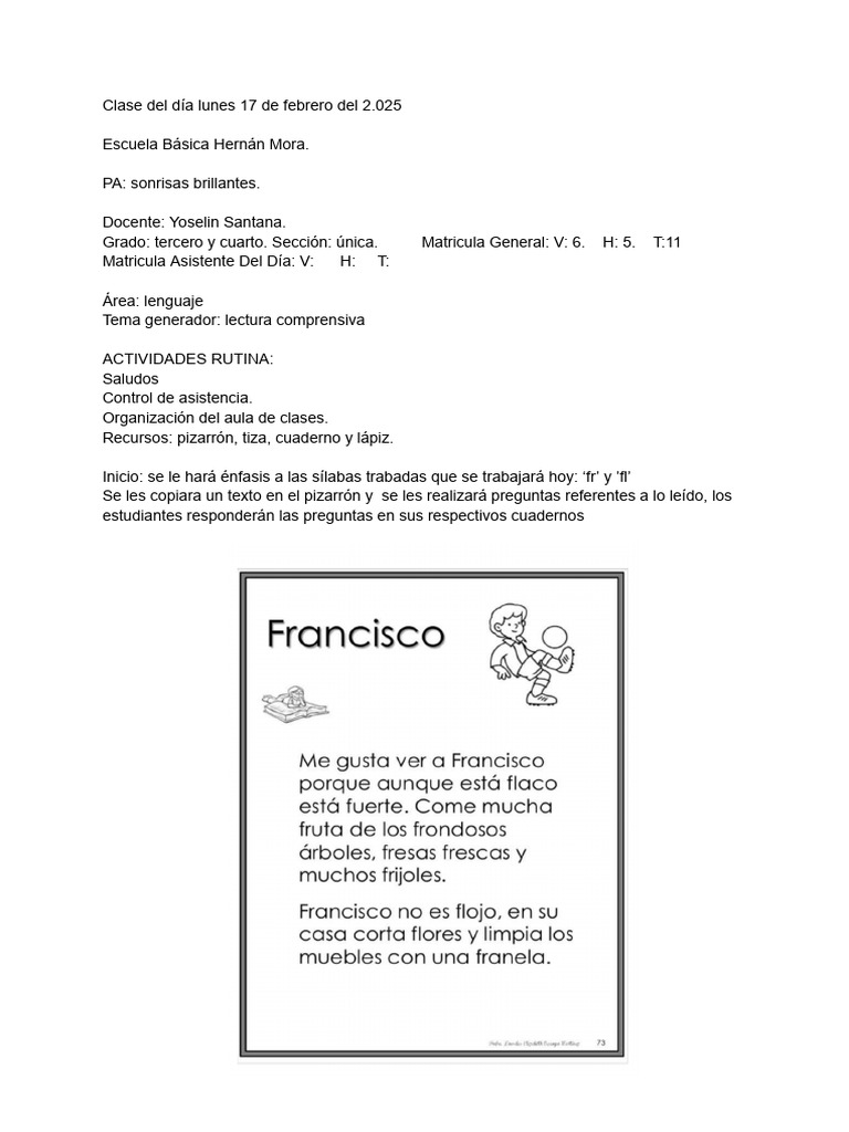 Clase Del Día Lunes 17 de Febrero Del 2 | PDF