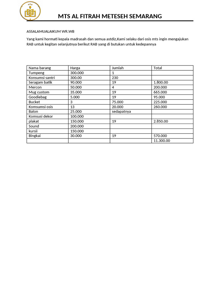 Rincian Anggaran Lomba 17 Agustus | PDF