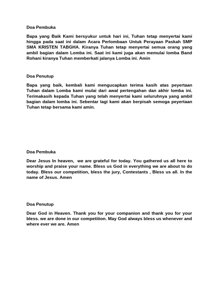Doa Pembuka | PDF
