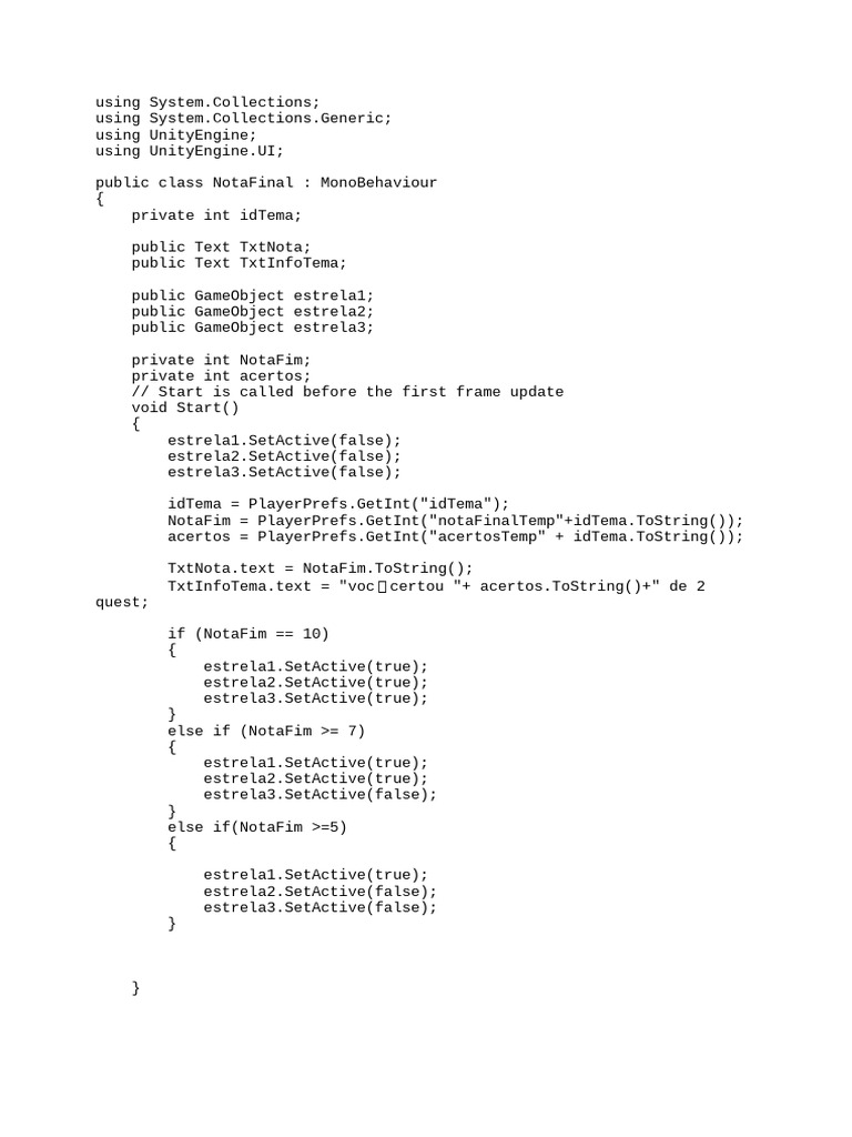 Final Score Display in Unity | PDF