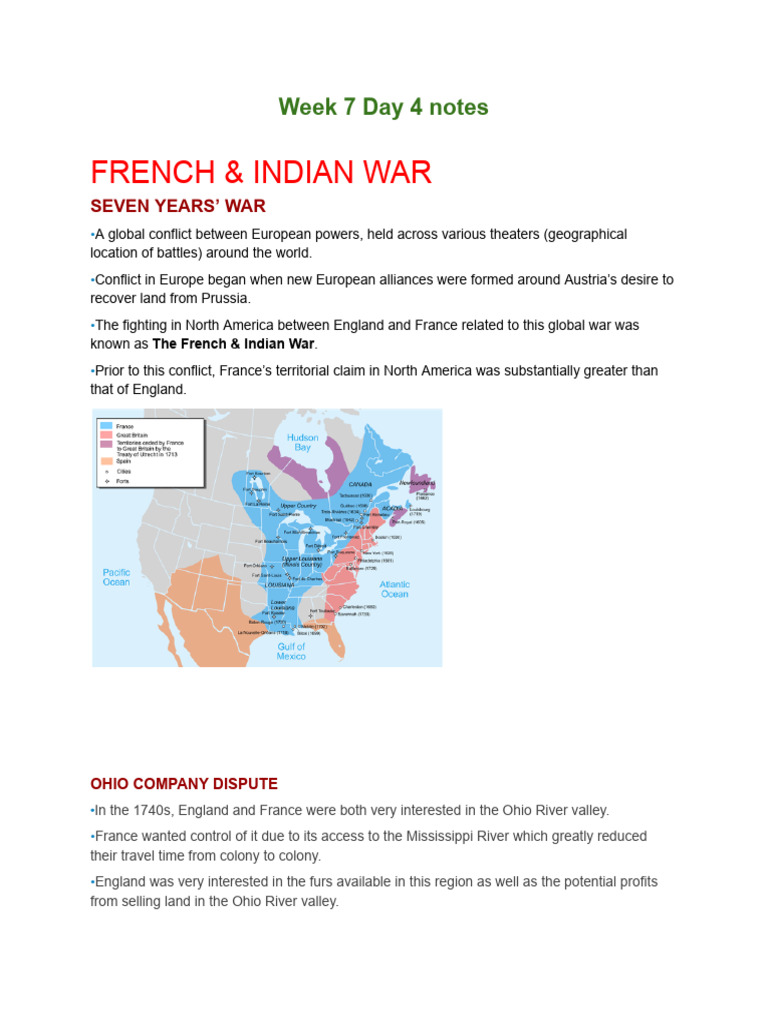 Apush British Colonization Notes | PDF | French And Indian War ...