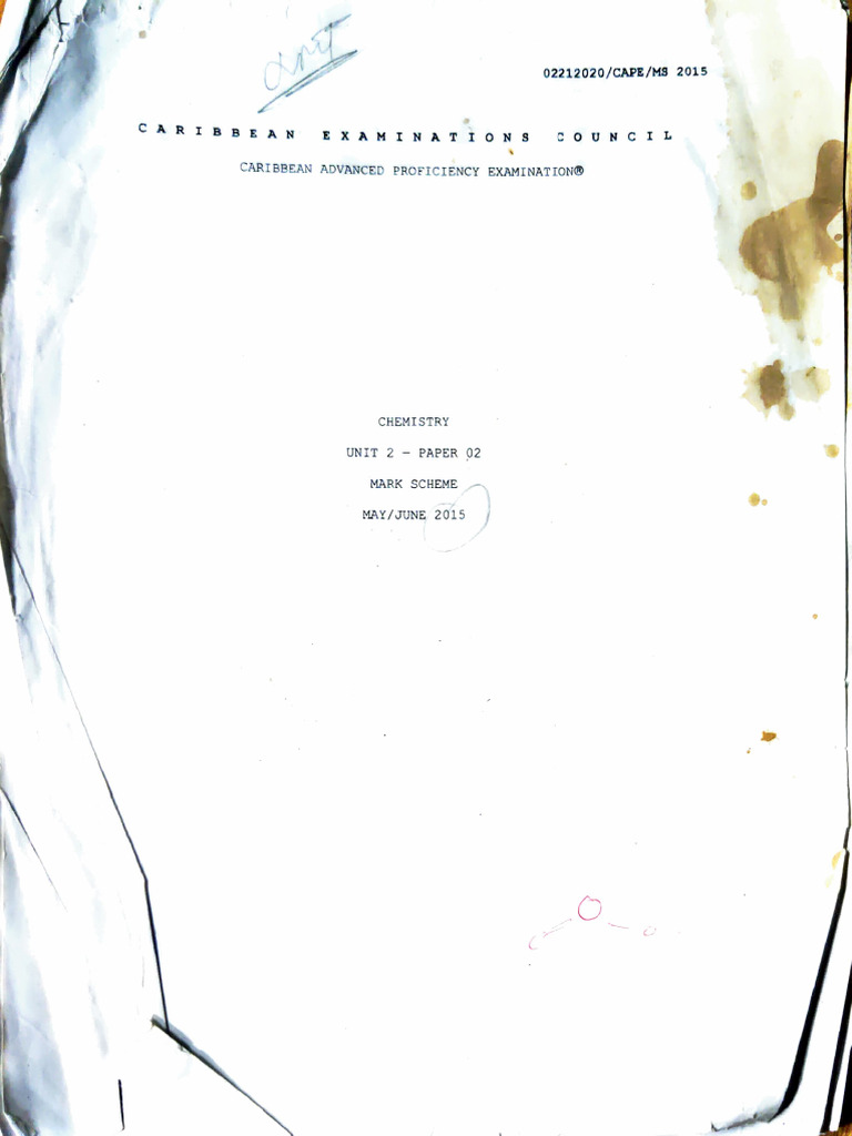 2015 Chemistry Unit 2 Mark Scheme | PDF | Ozone Depletion | Sulfuric Acid