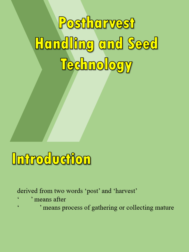 Postharvest Handling and Seed Technology | PDF | Seed | Vegetables