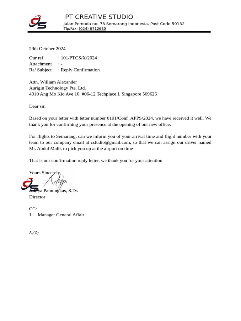 Tugas Surat Balasan (Revisi) | PDF