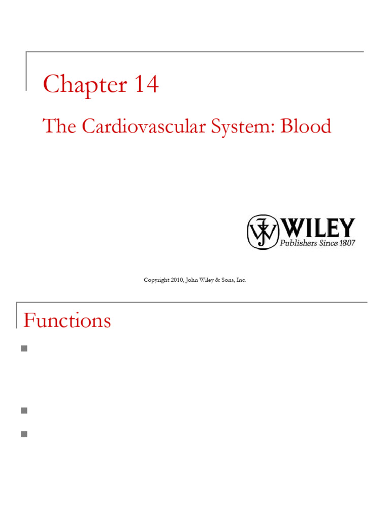 ch14 Cardiovascular System Blood | PDF | Blood Type | Coagulation