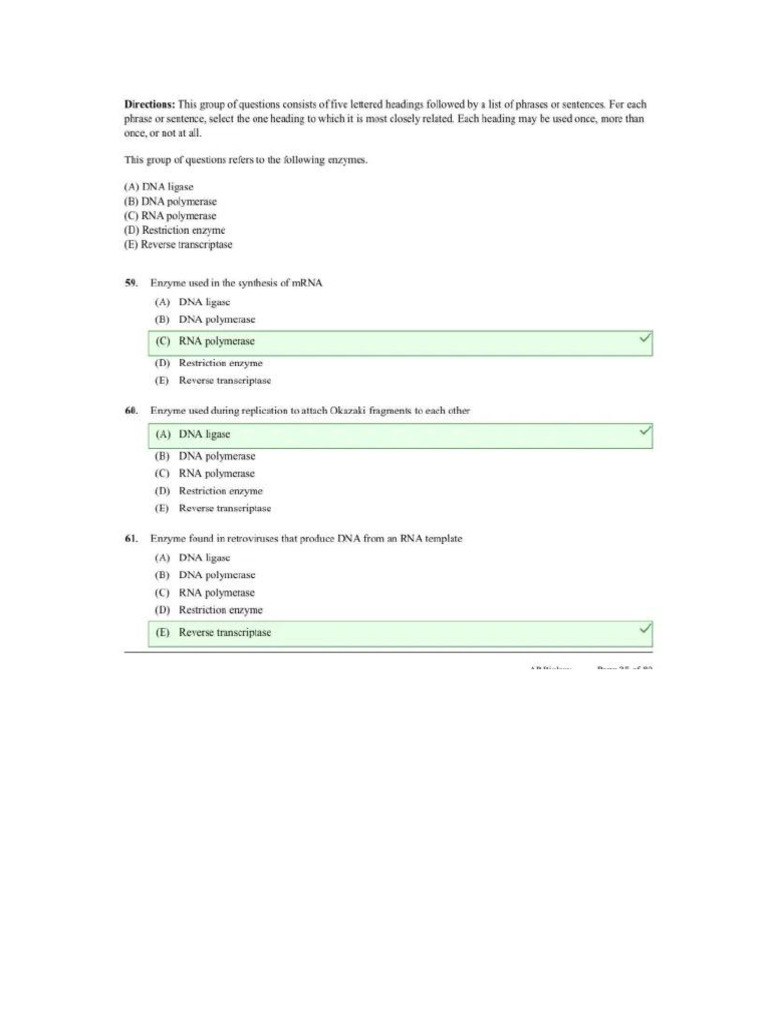 Ap Bio Ap Classroom MCQ Unit 6 Answers | PDF