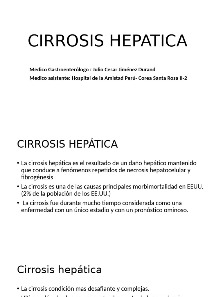 CIRROSIS HEPATICA (1) | PDF | Cirrosis | Especialidades Medicas