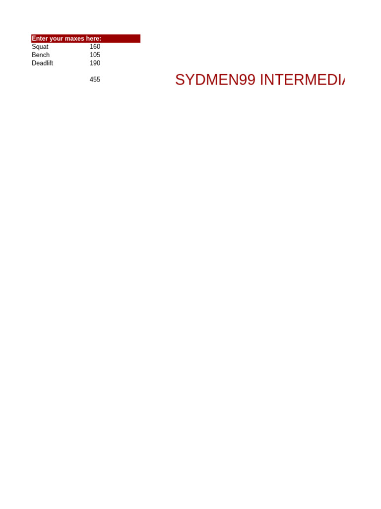 Sheiko Intermediate Large Load - DR Workout | PDF | Weight Training ...