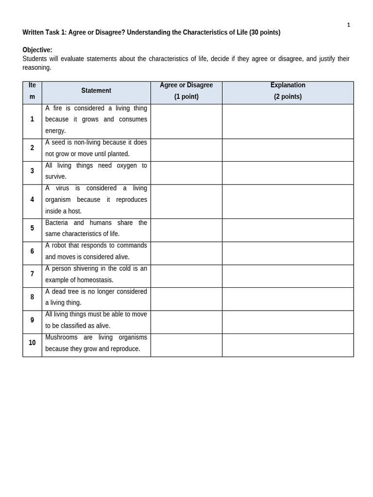 Evaluating Life's Characteristics | PDF