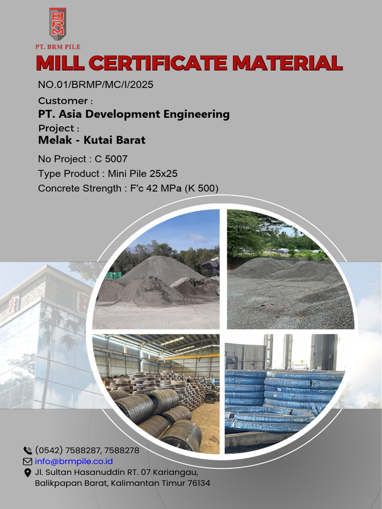 MC No.01 C.5007 Pryk Melak, PT Asia, MP25 | PDF | Concrete | Materials