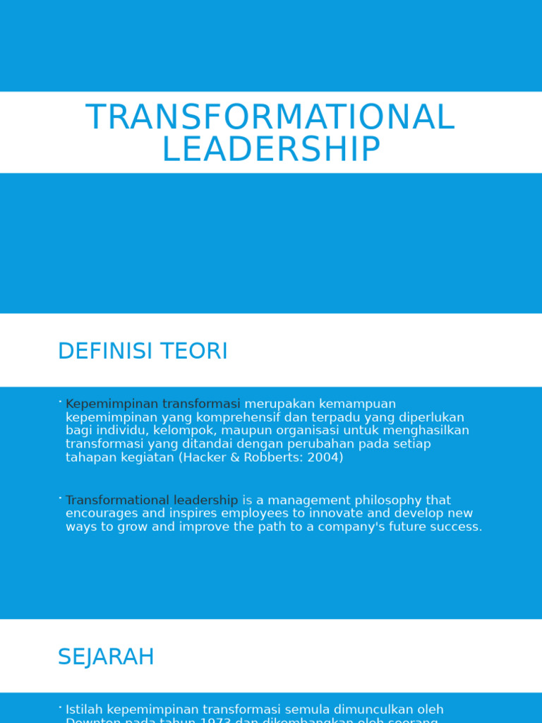Ciri dan Dimensi Kepemimpinan Transformasional | PDF
