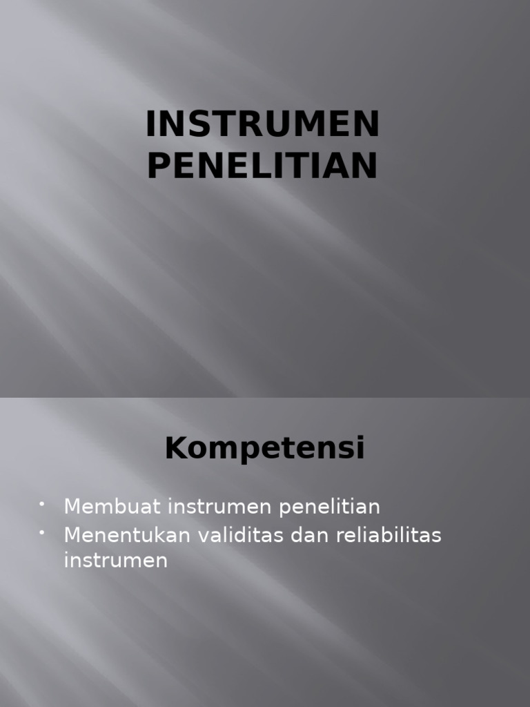 Panduan Validitas & Reliabilitas Instrumen Penelitian | PDF