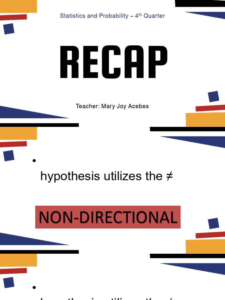 Statistics & Probability Recap | PDF | Type I And Type Ii Errors | Null Hypothesis