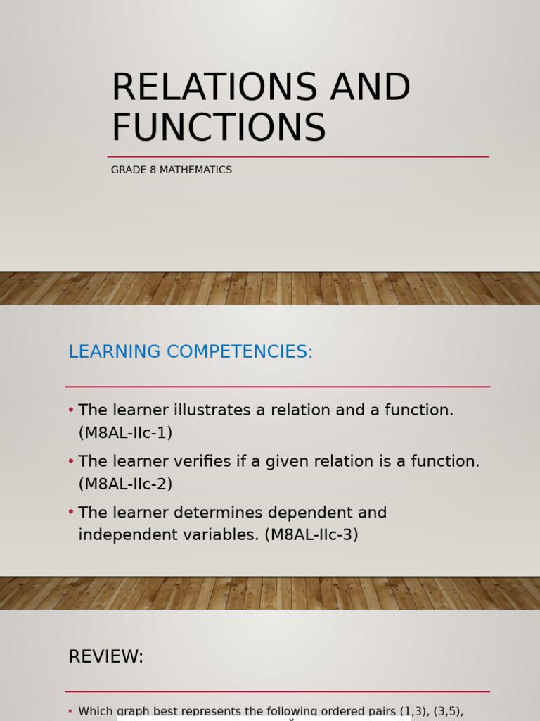Relations and Functions | PDF | Function (Mathematics) | Variable (Mathematics)