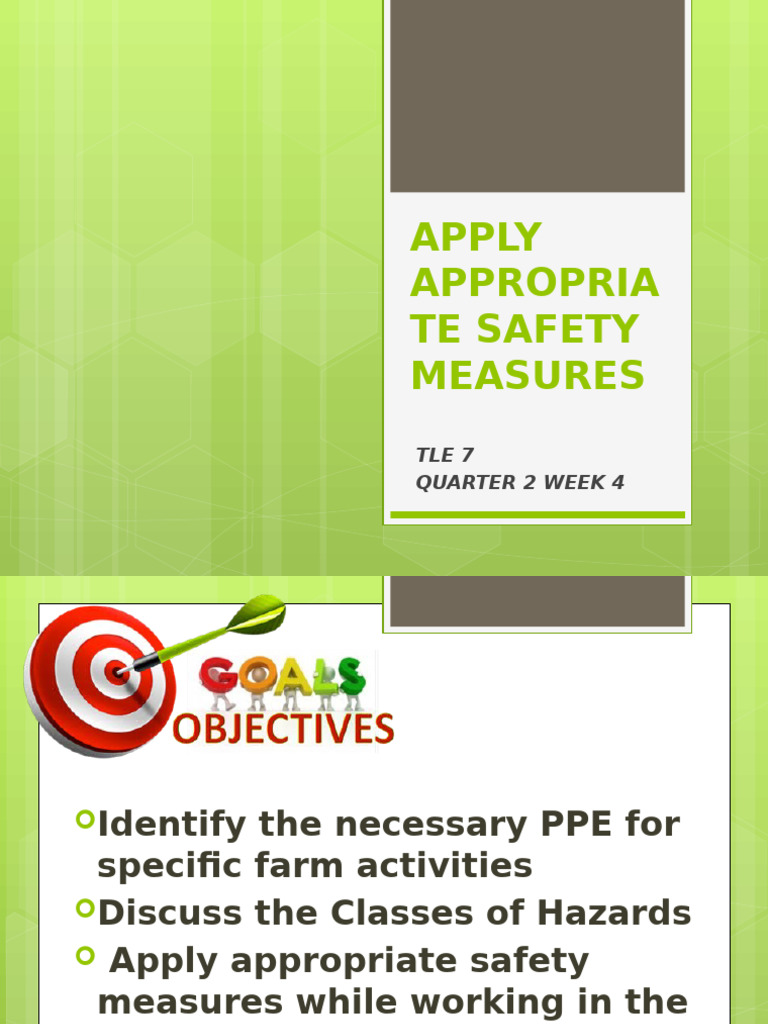 Apply Appropriate Safety Measures | PDF | Hazards | Personal Protective ...
