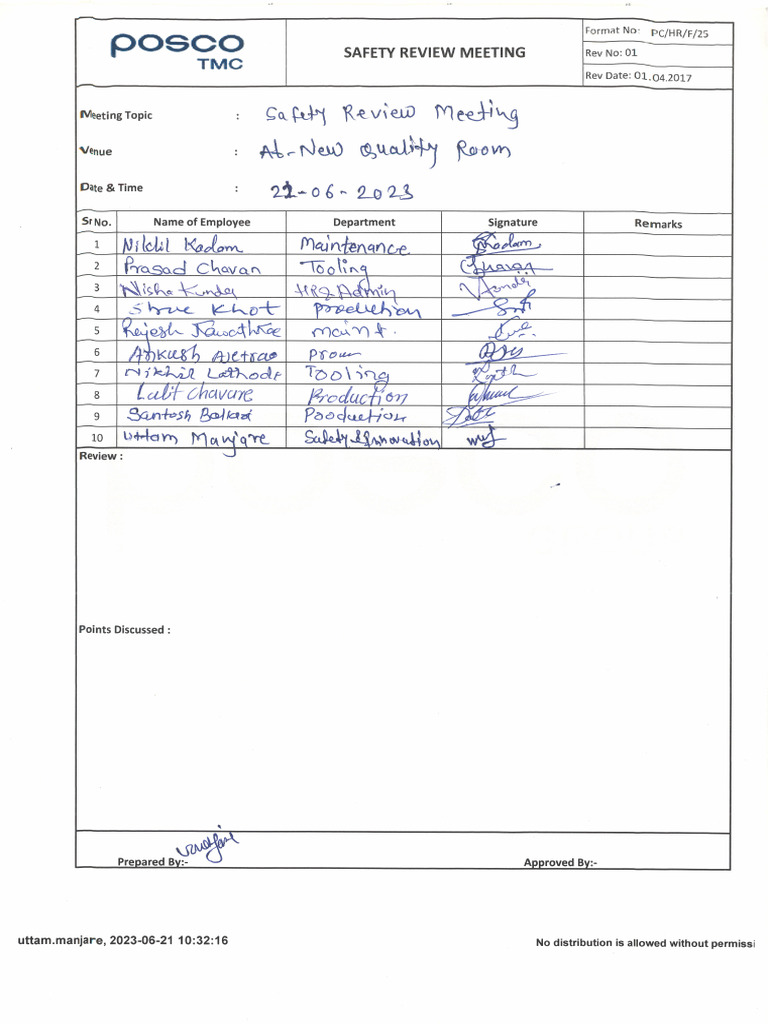 Scan Attedance of Meeting. | PDF