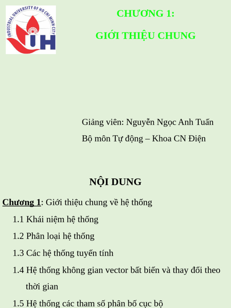 chuong 1 GIOI THIEU CHUNG VE HE THONG | PDF