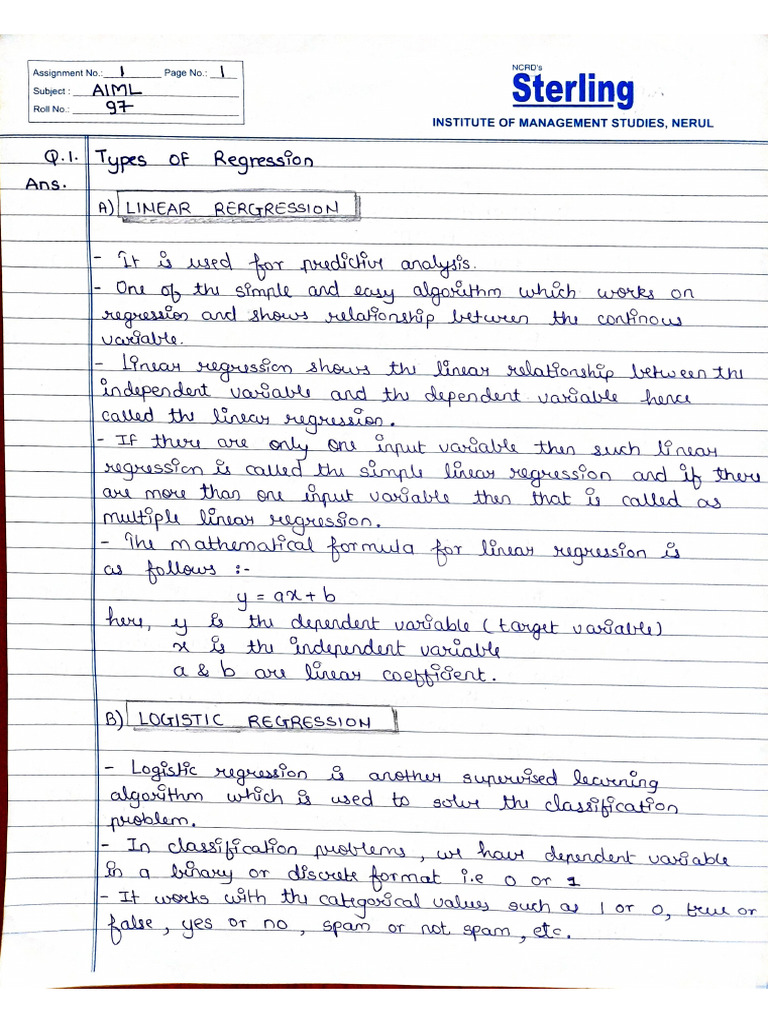 AIML Assignment 1 | PDF