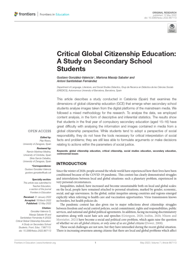 Artikel_Critical Global Citizenship Education | PDF | Globalization ...
