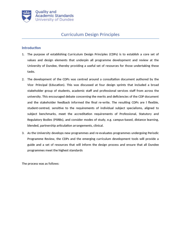 Curriculum Design Principles Final v002 | PDF | Curriculum | Learning