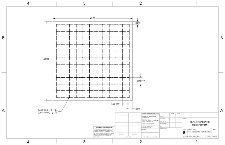 TEAM Horizontal Hole Pattern | PDF | Mechanical Engineering