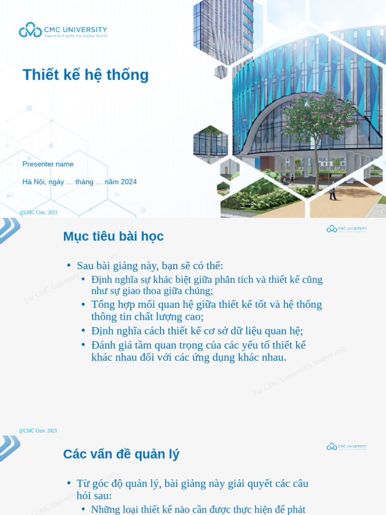 CMC Uni - w8 System Design - VI | PDF