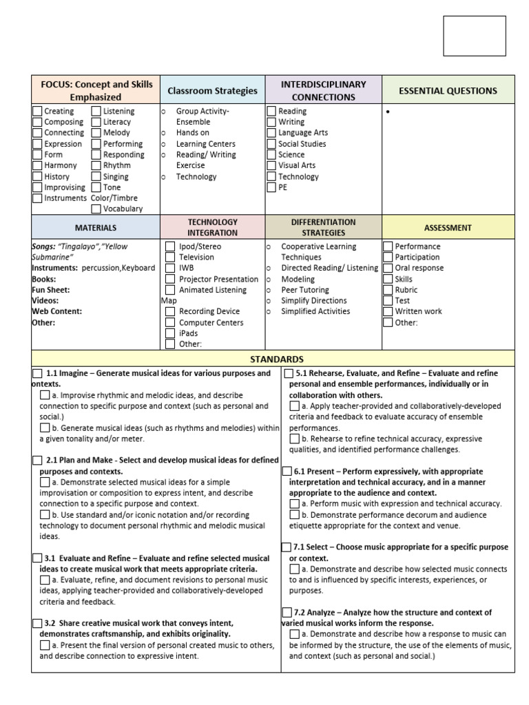 3rd Grade Lesson Plan CHARTER | PDF | Rhythm | Musicology