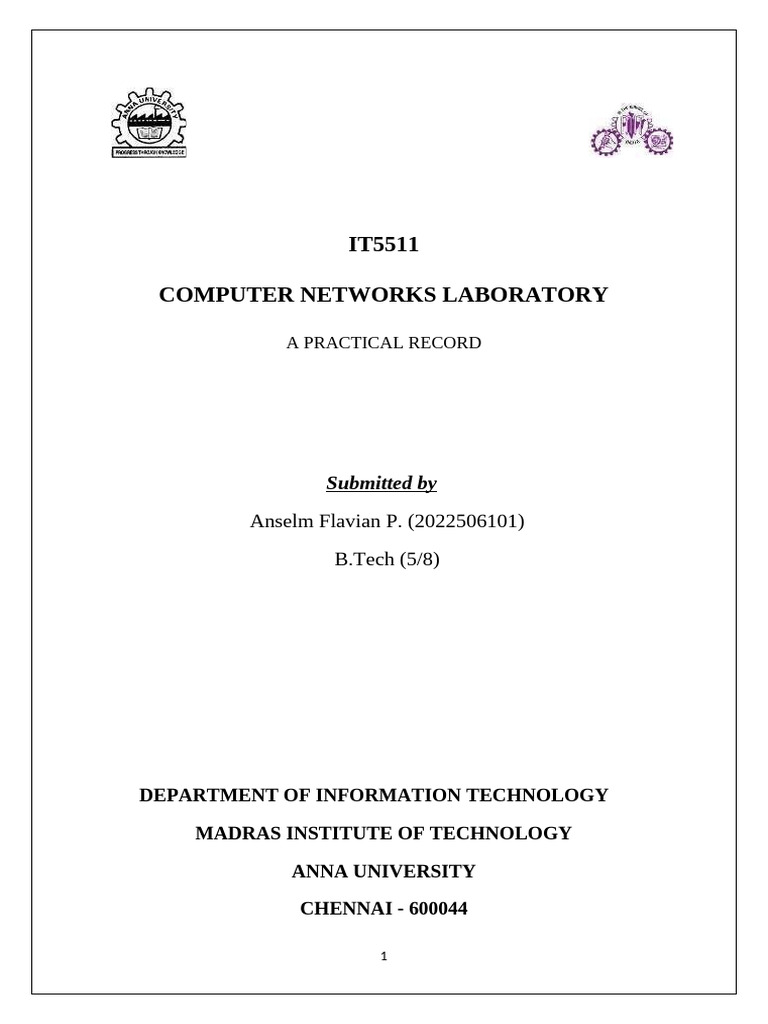 IT5511 - 2022506101 Record | PDF | Computer Network | Port (Computer Networking)