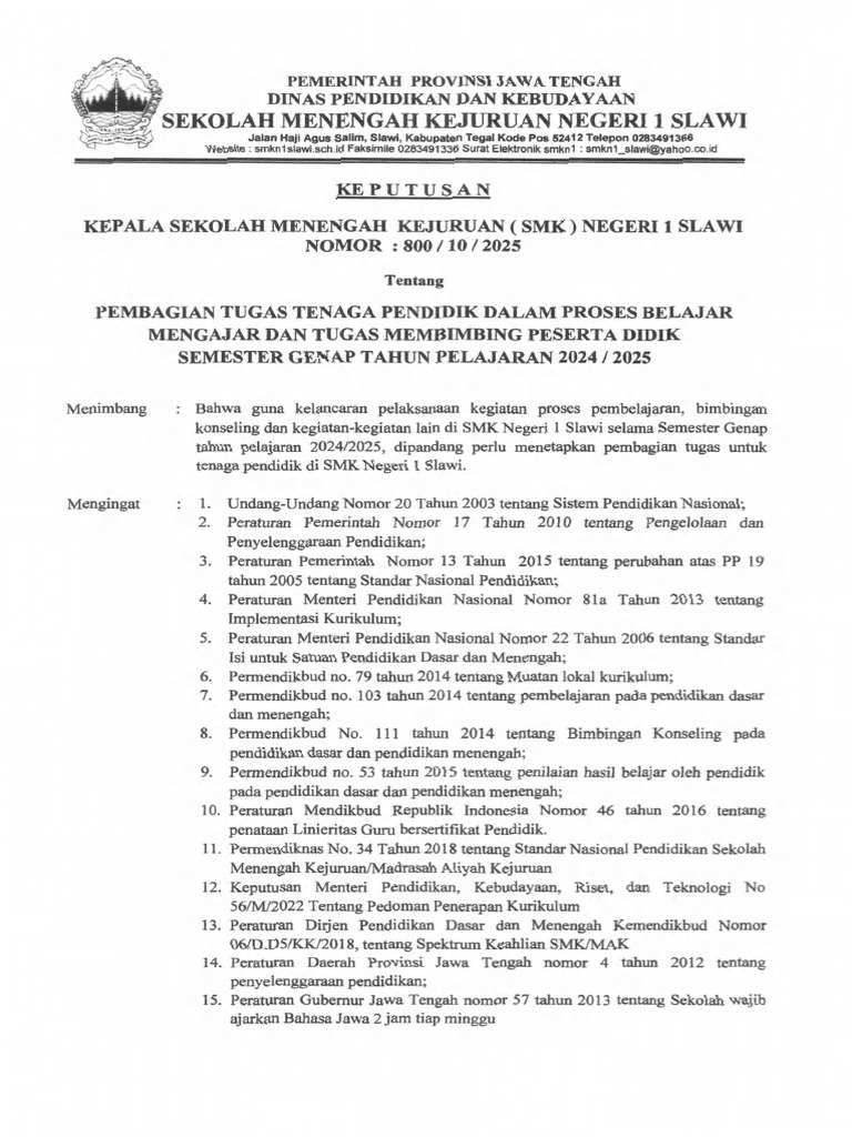 SK Mengajar SMT 2024-2025 - Akmaliyah | PDF