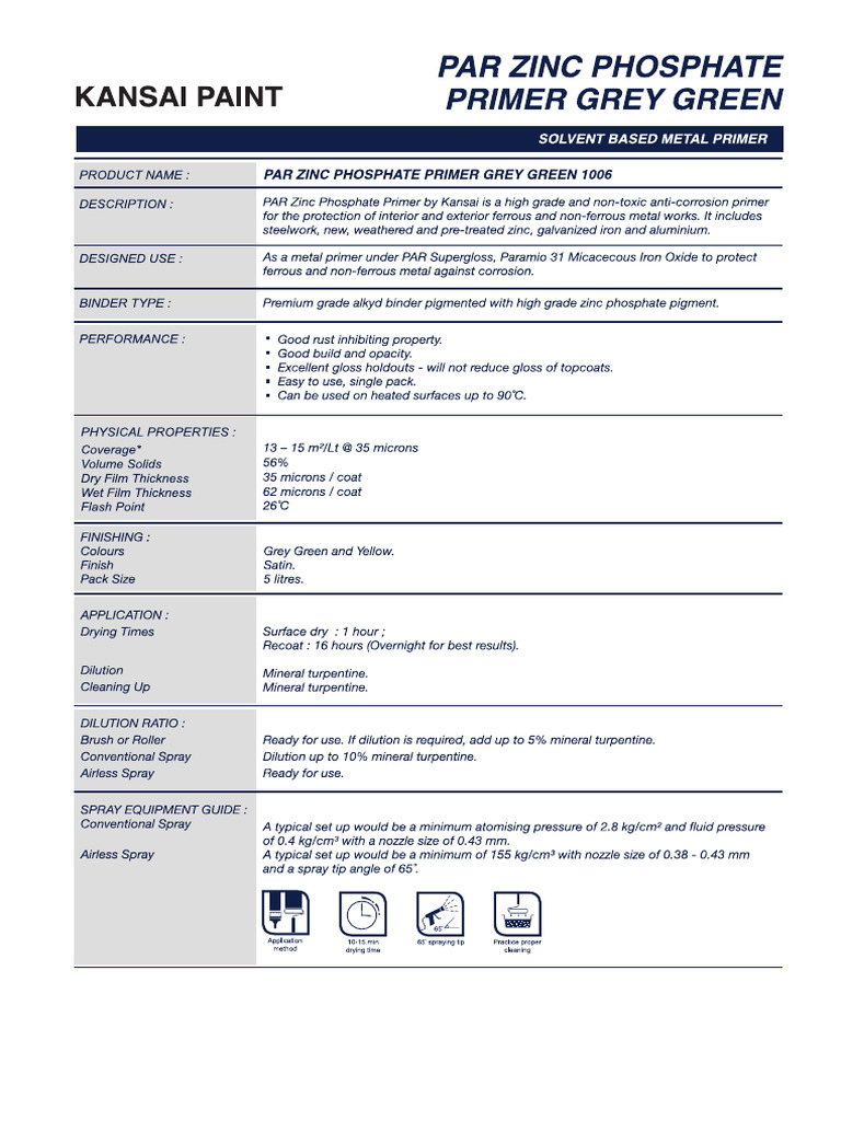 Par Zinc Phosphate Primer Grey Green | PDF
