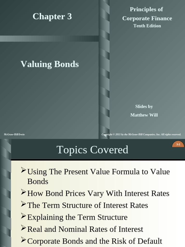 B02030 Chap003 Valuing Bond | PDF | Yield Curve | Yield (Finance)