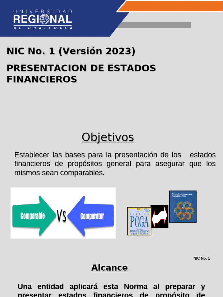 NIC 1 Presentación de Estados Financieros URG | PDF | Estado financiero ...