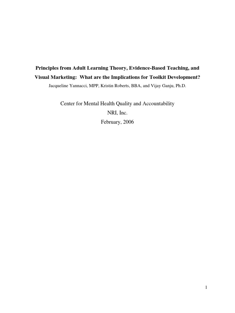 Adult Learning Theory 2497281 | PDF