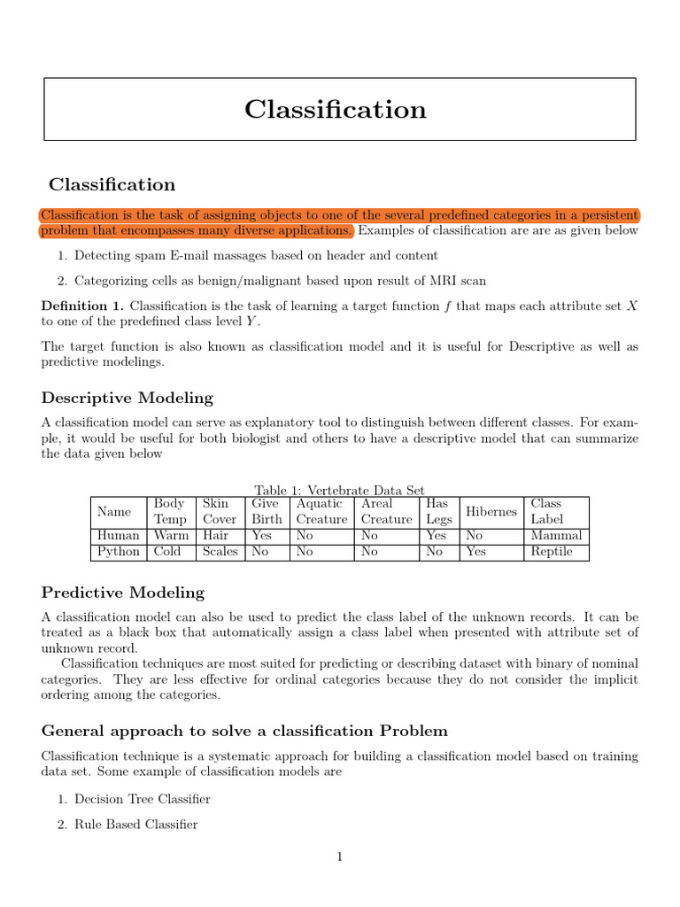 Classification&DecisionTree (1) | PDF | Statistical Classification | Support Vector Machine