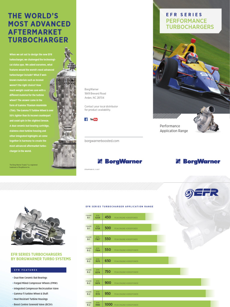 Efr Series Performance Turbochargers Brochure | PDF | Turbocharger ...