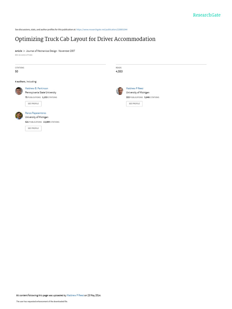 Optimizing Truck Cab Layout For Driver Accommodati | PDF | Errors And ...