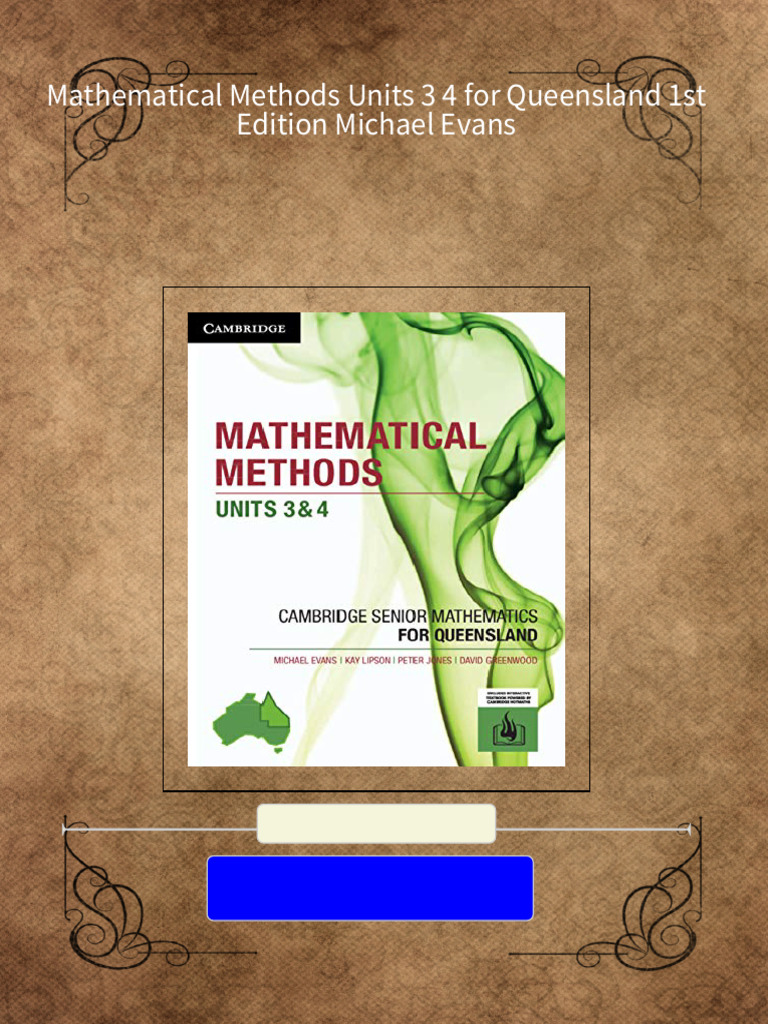 Instant Download Mathematical Methods Units 3 4 For Queensland 1st Edition Michael Evans PDF All ...