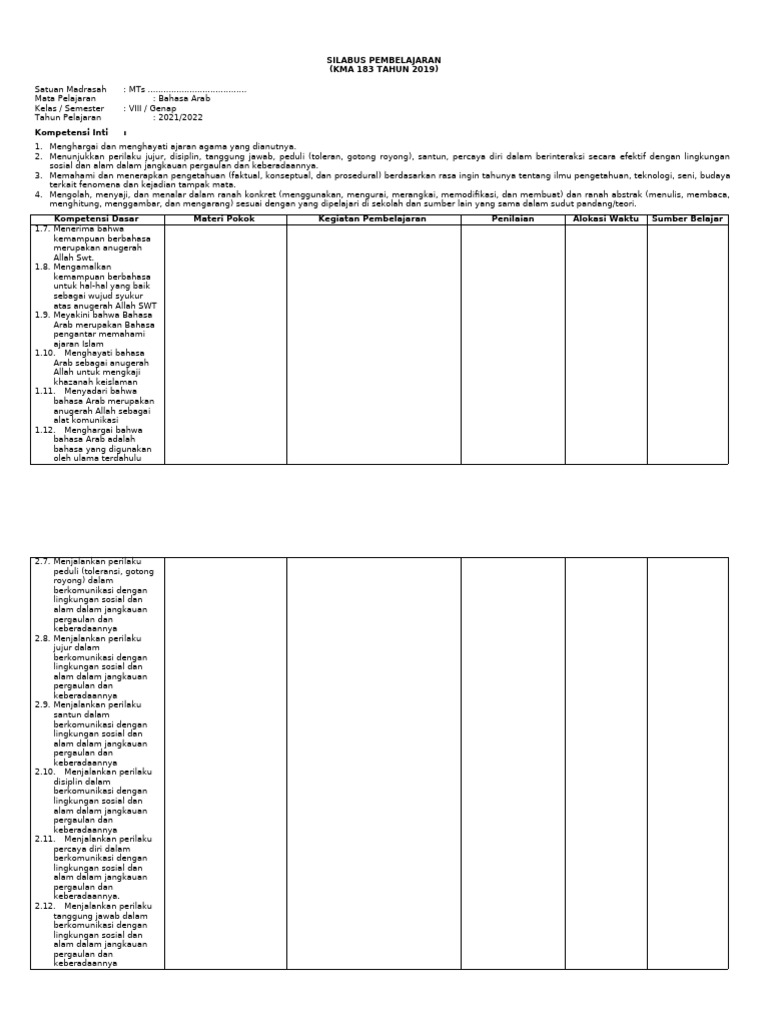 2.silabus BA 8 Semester Genap | PDF